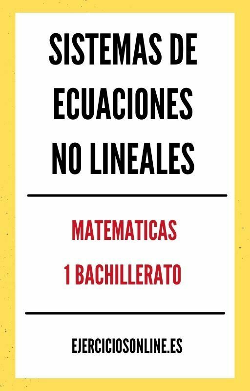 Sistemas De Ecuaciones No Lineales 1 Bachillerato Ejercicios en PDF 】 2025
